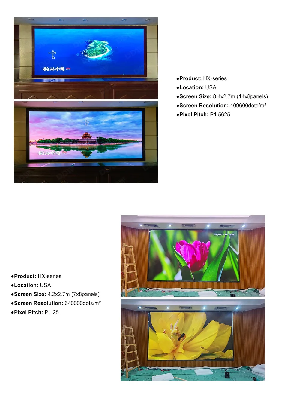 High Quality Ultra Thin High Definition Indoor Led Screen P0.7 P0.9 P1.25 P1.56 P1.875 4k Led ...