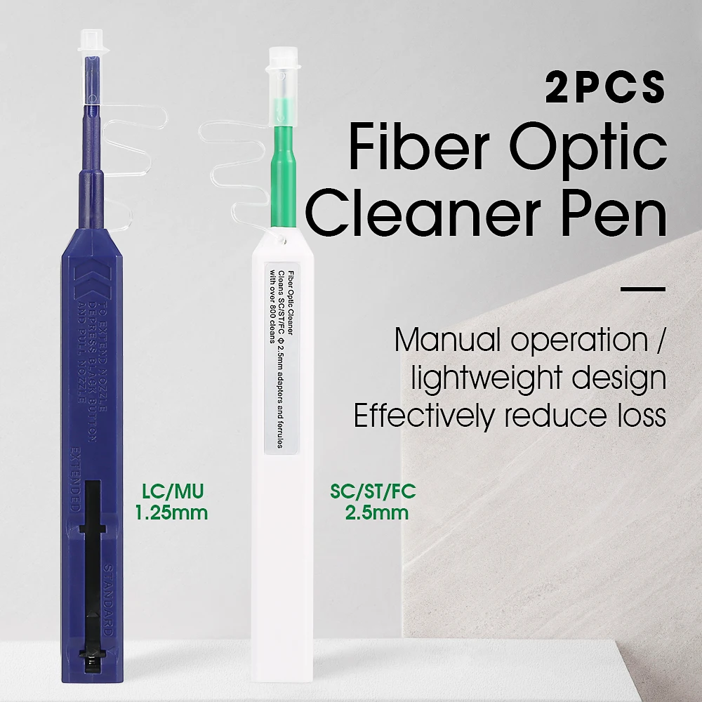 2 Pcs FTTH Optical Fiber Pen Cleaner Tool - 1.25mm & 2.5mm