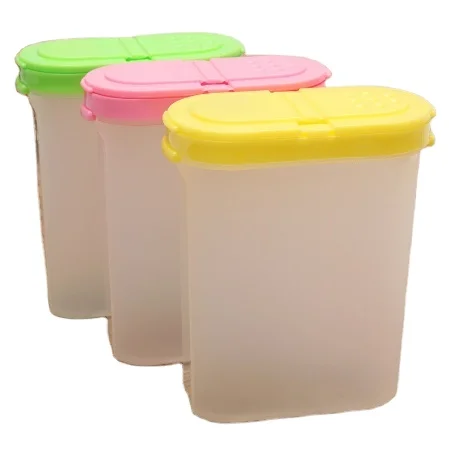 3 Color 250ml Plastic Food Seasoning Container Kitchen Spice Boxes Jar ...