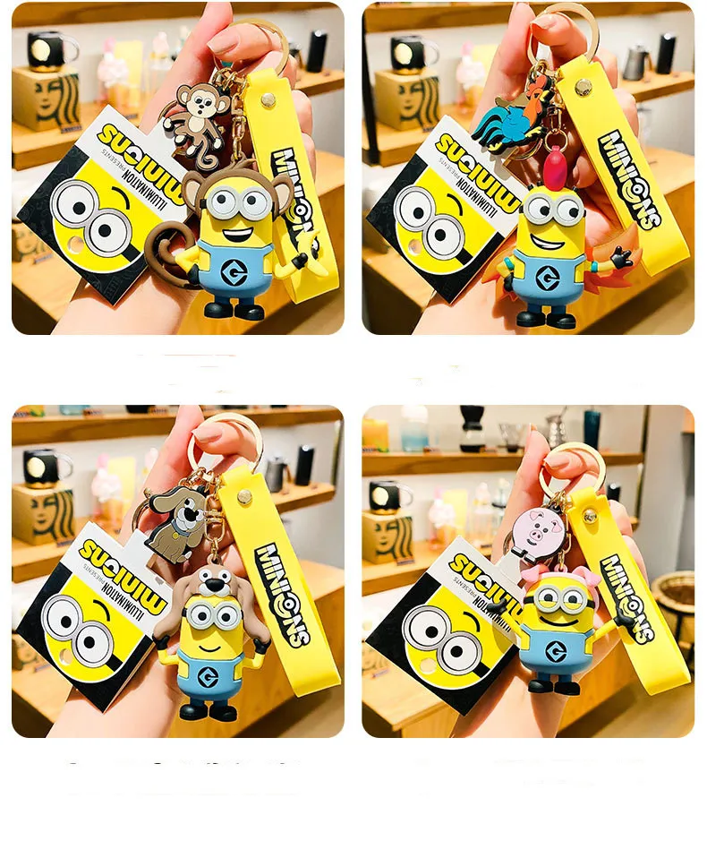 2022 3d Pvc Kawaii Cute Cartoon Character Keyring Key Chains Ring ...