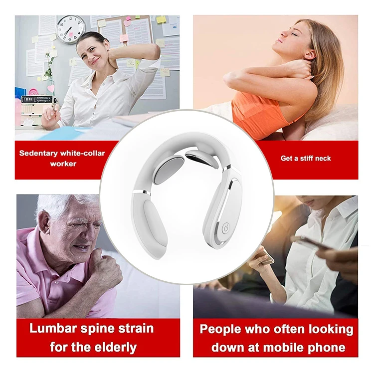 U-Shaped Mini Electric Wireless Portable Pulse Vibrating Smart Neck ...