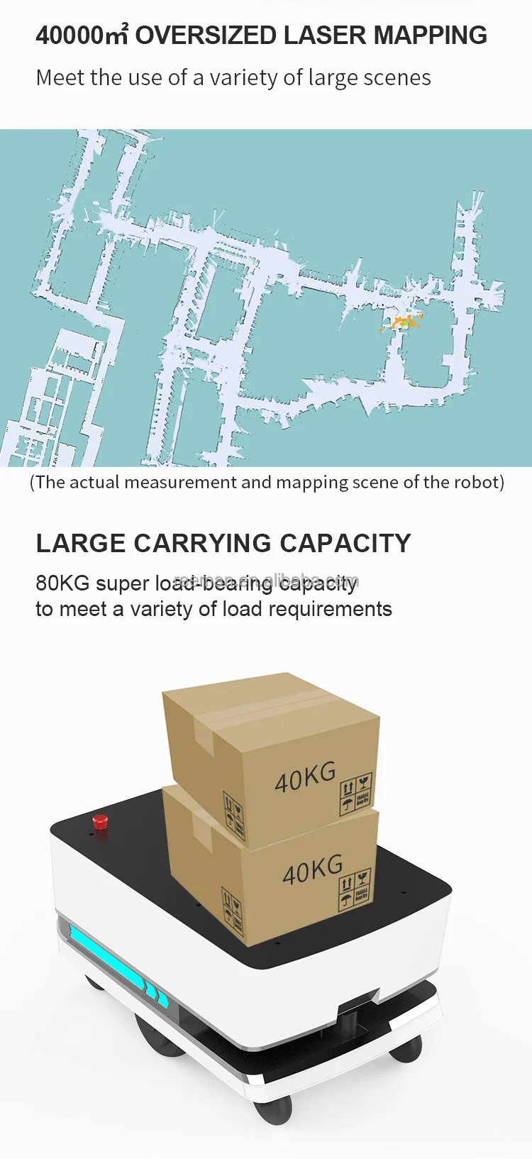 Delivery Service Wheel Wheeled Robot Base PLC Subway 50kg