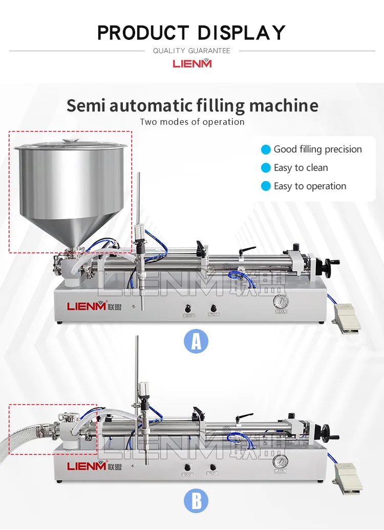 Horizontal Liquid Detergent Semi Automatic Filling Machine