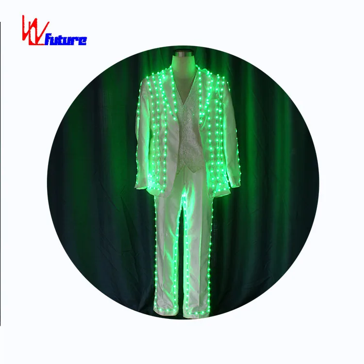 White suit fluorescent ball dress for men China's future creative hand ...