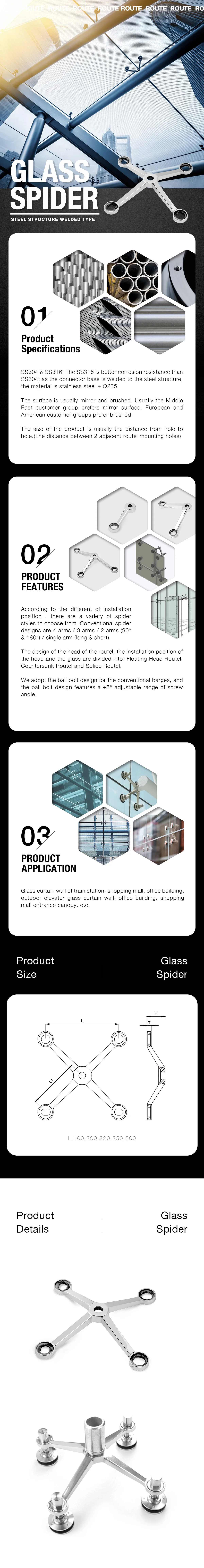 Ss Point-fix Glass Curtain Wall Stainless Steel 4 Ways Spider System ...