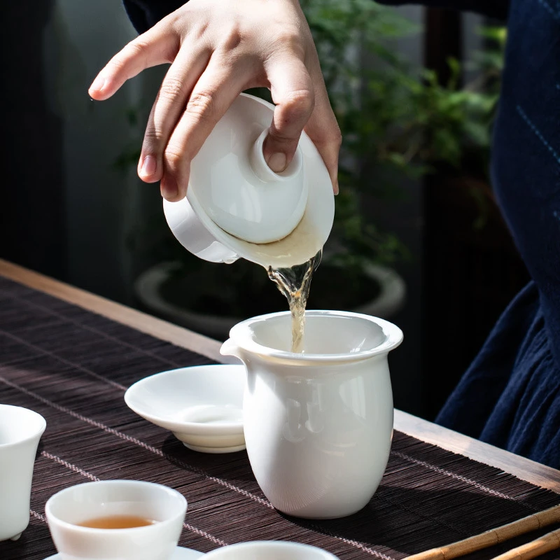 180ml 200ml Chinese Gongfu Tea Set Sancai Cover Bowl Lip Saucer White ...