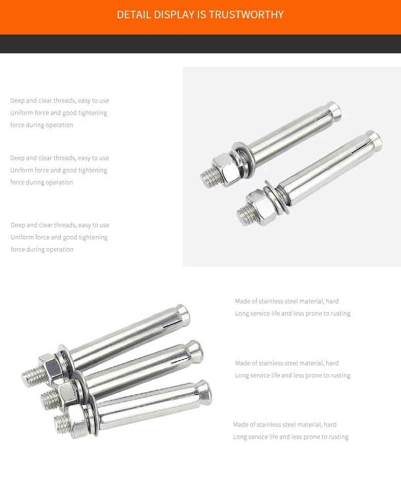 Standard Sleeve Type M6 M8 M10 M12 Expansion Stainless Steel Building ...