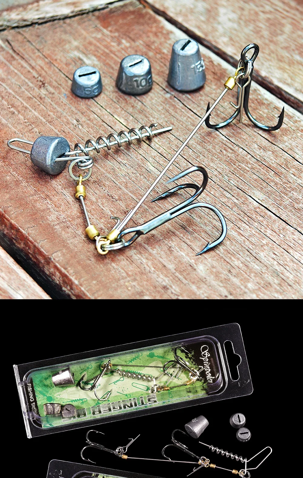 Spinpoler The Pike System Stinger Rigs With Lead Weight Sinker Curltail ...