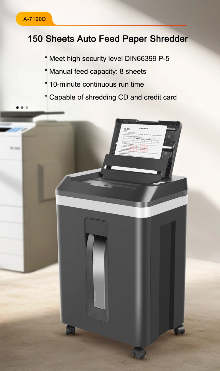 Auto-Feed 150 Sheet Paper Shredder Micro Cut 2*13mm P5 Electric Office ...