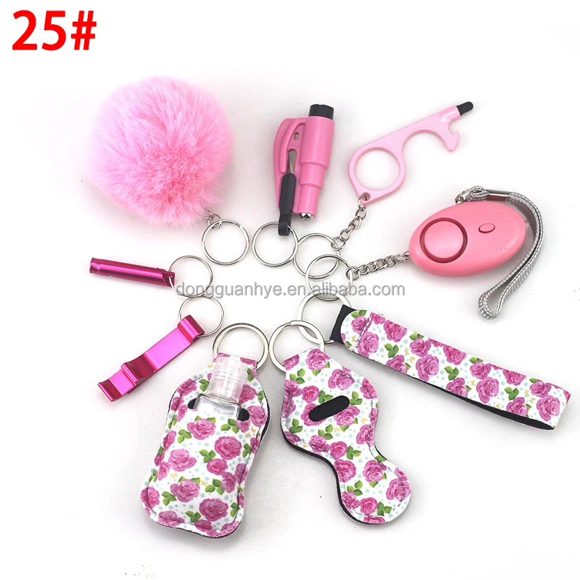 Custom Led Light Women Self Defense Key Chain With Diamond Metal ...