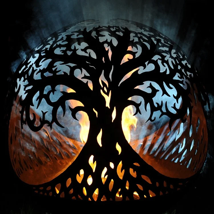 Metal Propane Fire Sphere - Eco-Friendly Corten Steel Fire Pit for ...