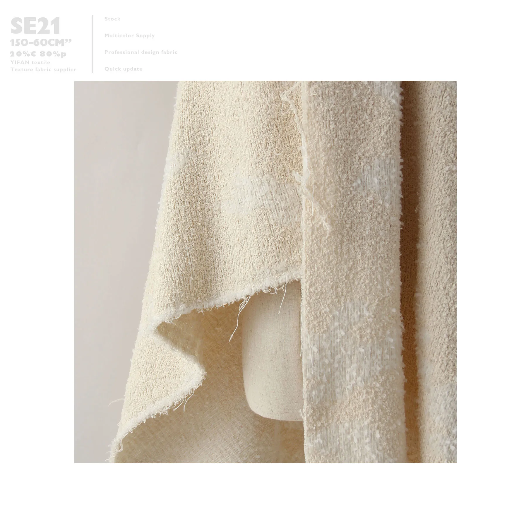 Jacquard Thick Fleshy Wool Cashmere Fabric Coat Coat Suit Textile ...