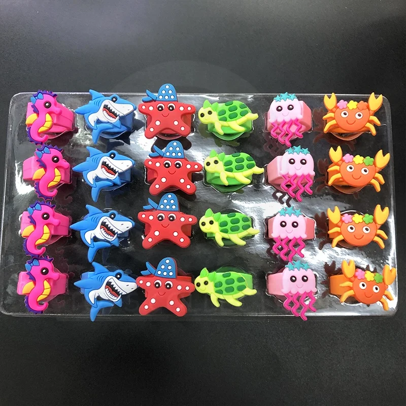 28 32mm 1 Inch Capsule Toys Pvc Finger Ring Toy Mermaid Sea Animal Ring ...
