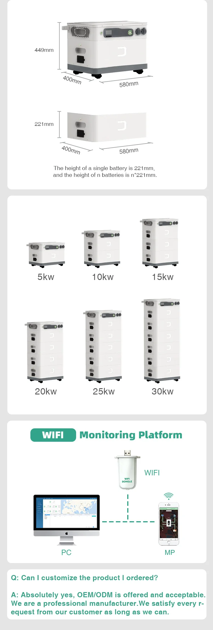 All-in-one Stackable Energy Storage System 5kw Inverter Lithium Lifepo4 ...