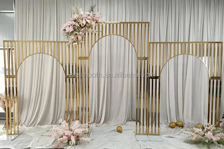 Metal Wedding Arch - Elegant Gold Backdrop Stand
