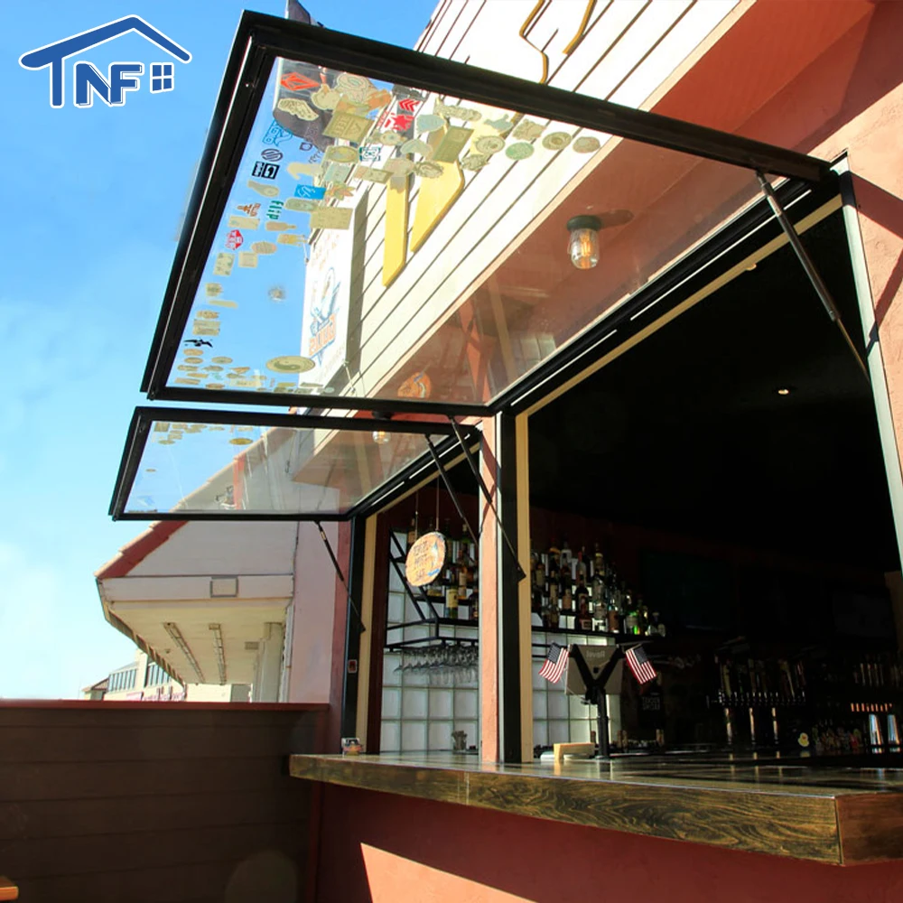 Modern Design Aluminium Top Hung Window Swing Open Glass Awning With ...