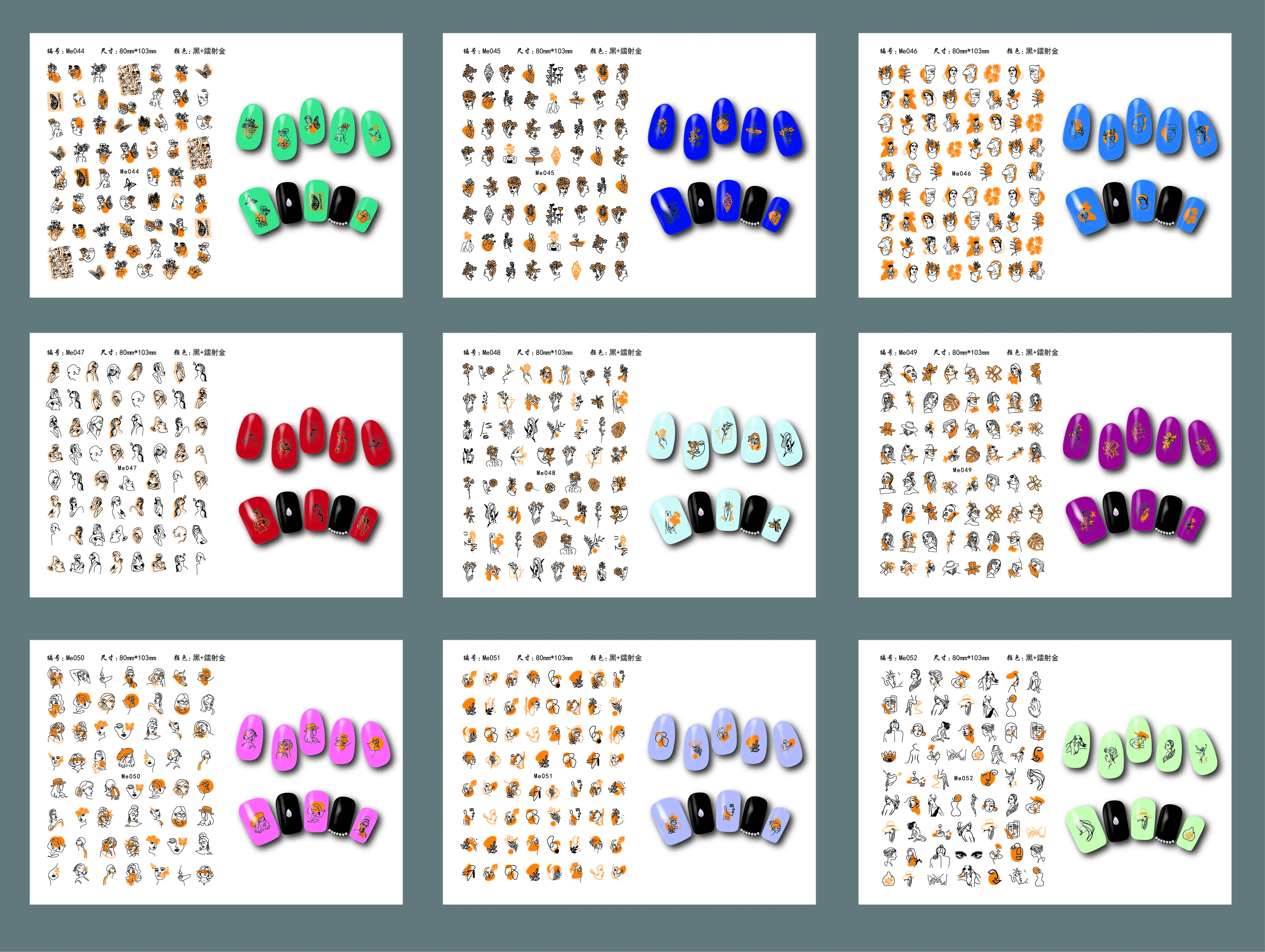 Wholesale OEM Custom Luxury Logo Nail Decals and Decals Waterproof Nail ...