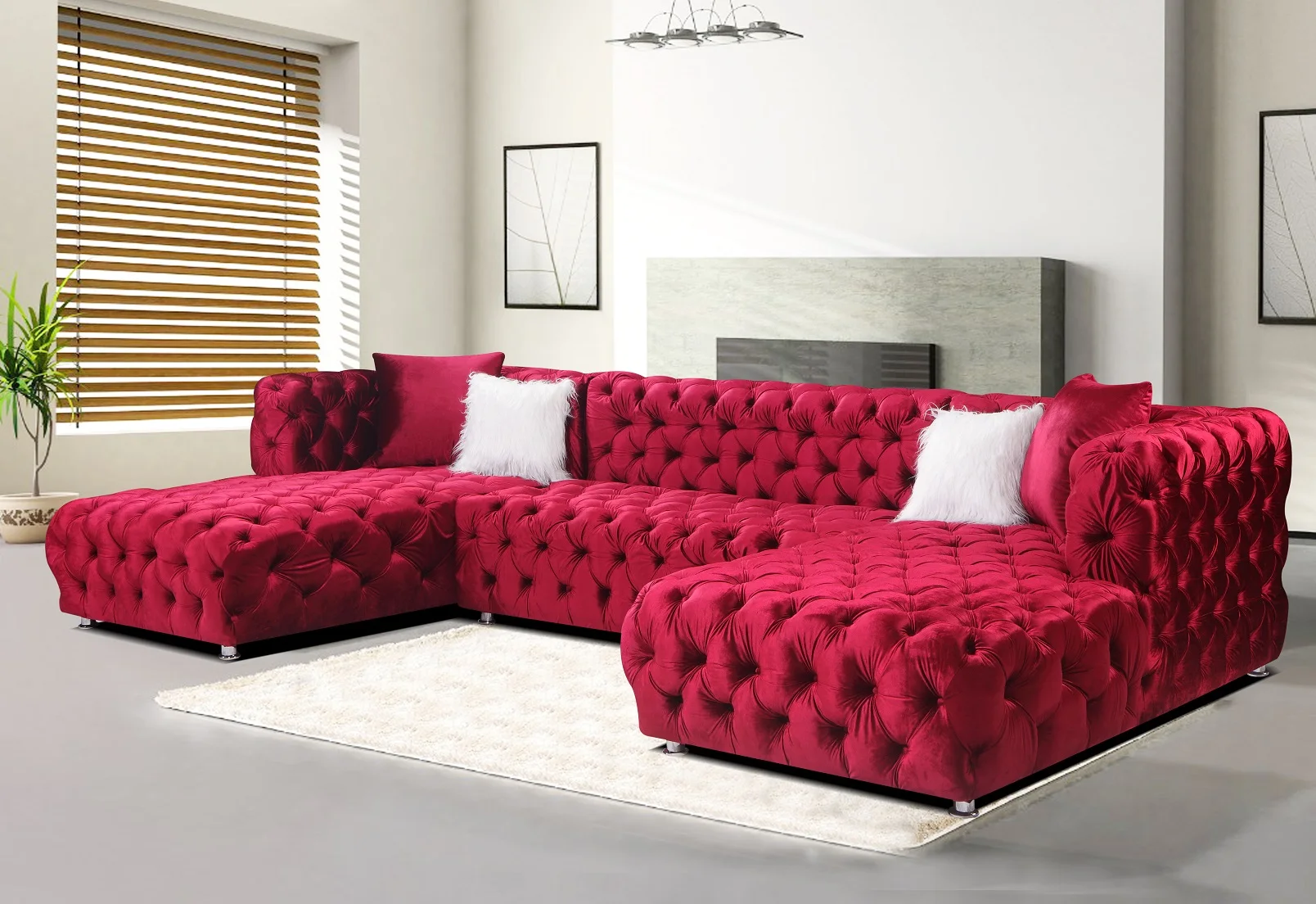 Big L Shaped Couch - Luxury Home Furniture in European Style