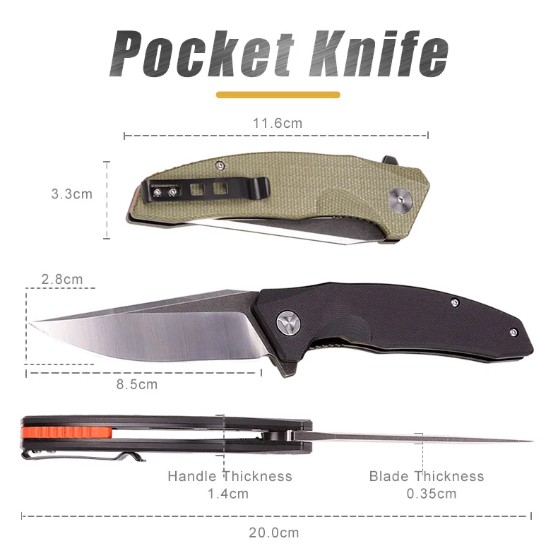 Self Designed New Micarta Handle Folding Pocket Knife EDC Outdoor ...