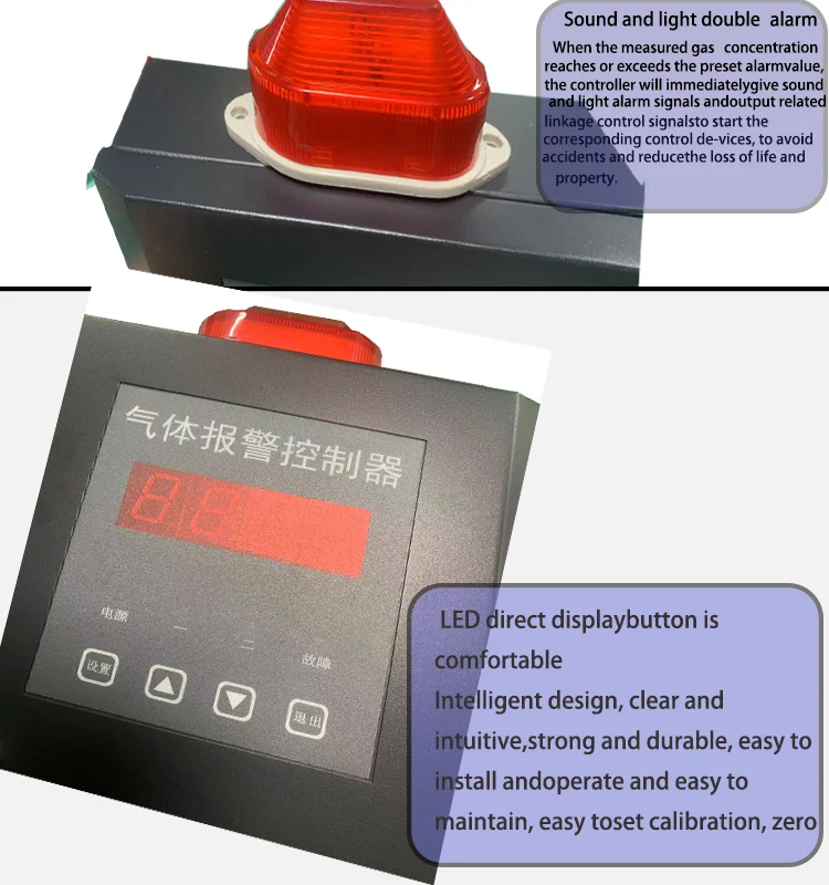 Gas Alarm Control Panel RS485 Industrial Gas Intelligent Control System ...