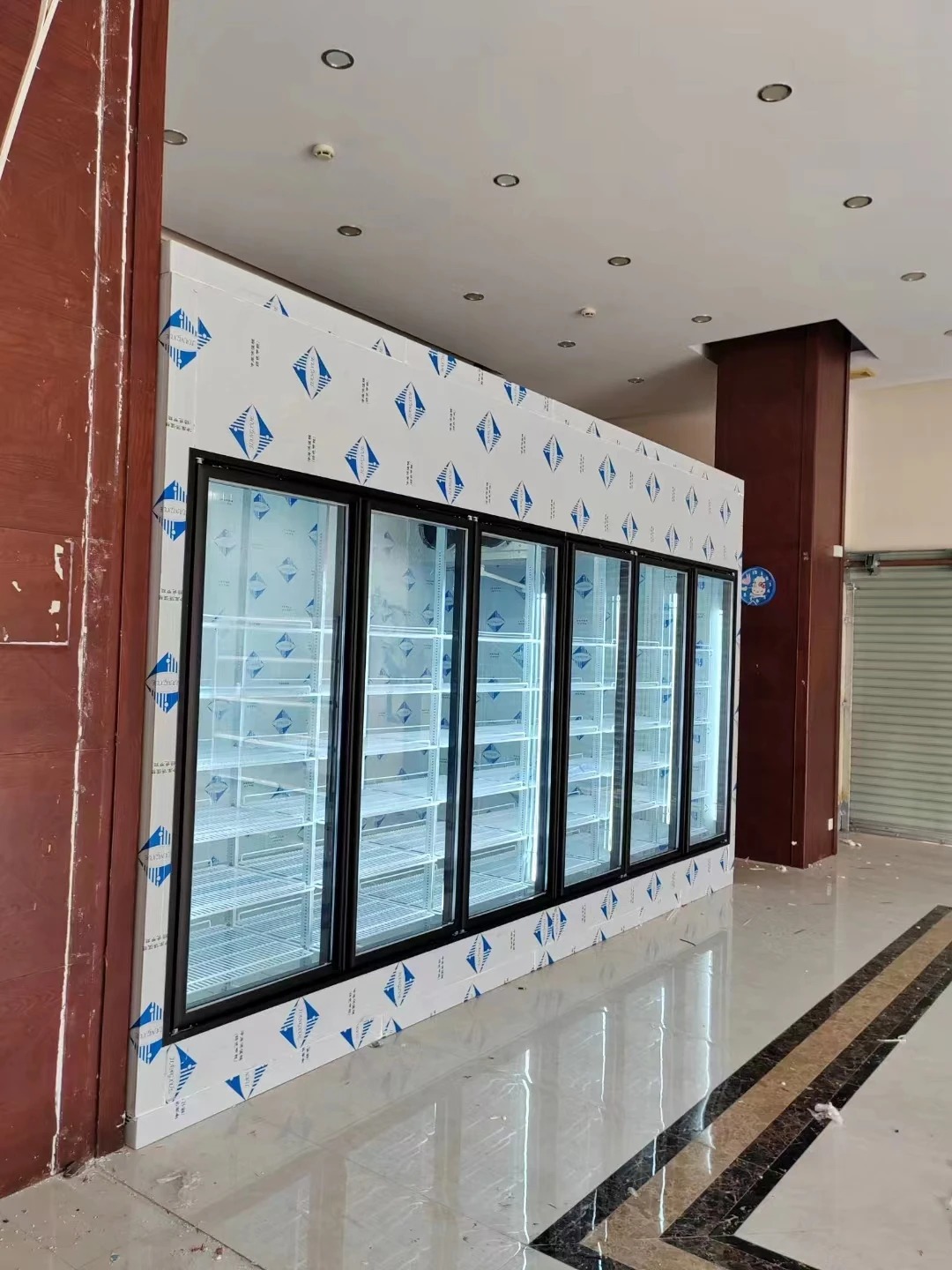 Supermarket Commercial Display Cold Room Walk In Cooler Freezer With ...