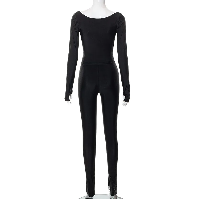 2022 Fall Solid Color Club Outfits For Suit Women Sexy Two Piece Pants Set Buy Women Sexy Two