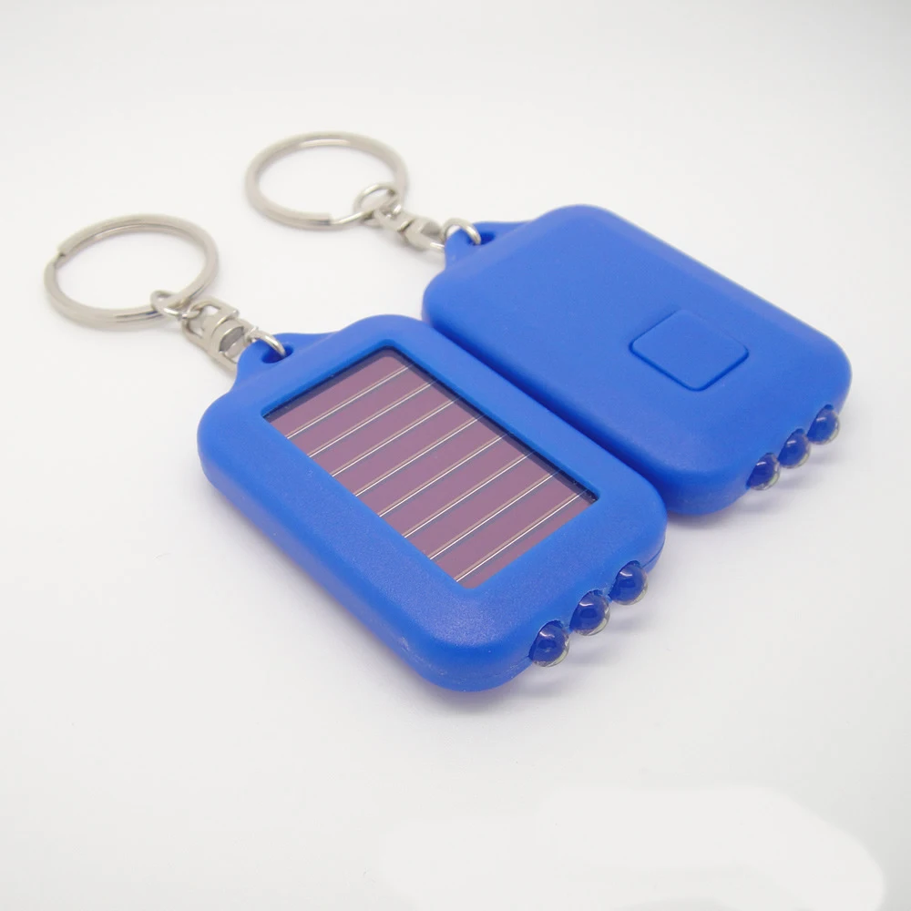 Solar Powered LED Flashlight Keychain - Portable & Durable