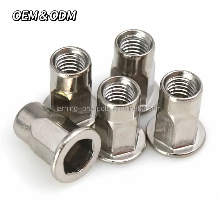 Stainless Steel M3 M4 M5 M6 Open Rivet Nut Flat Head Rivet Nuts Black ...