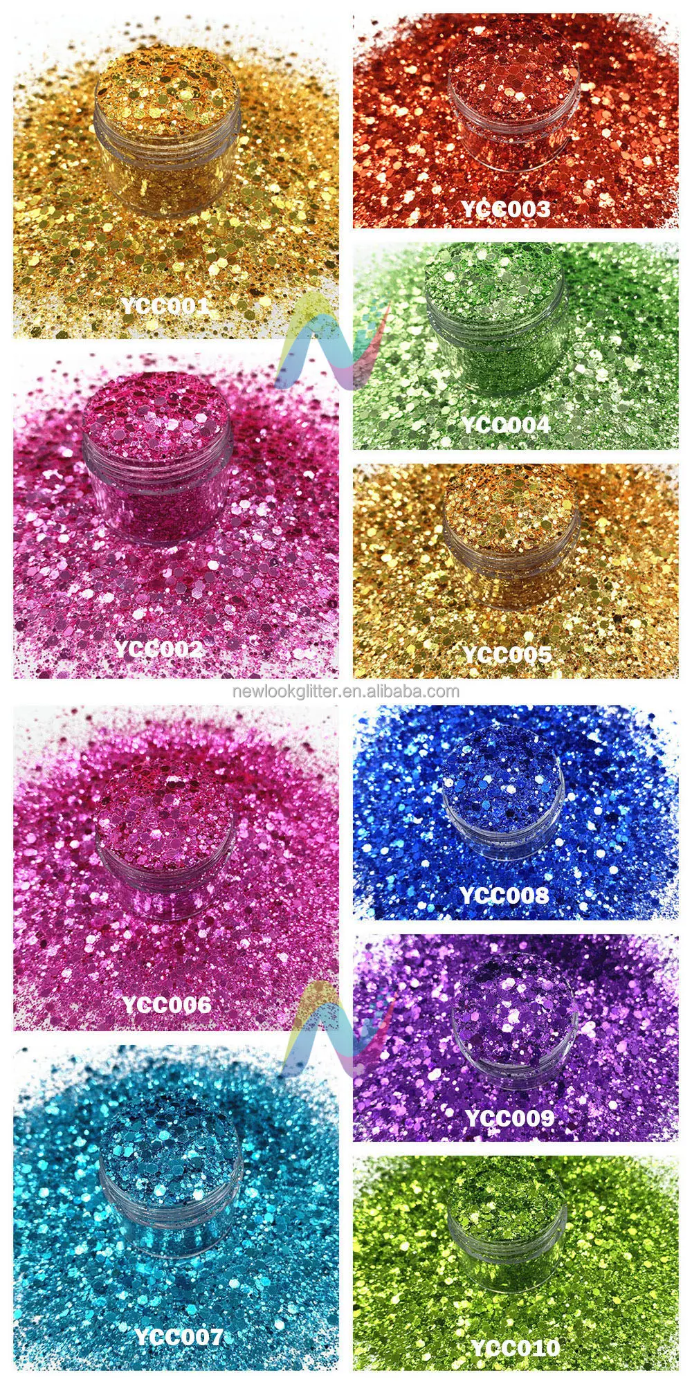 2oz 57 Grams Pearl Chunky Glitter Nail Glitter Bulk Chunky Mixed ...