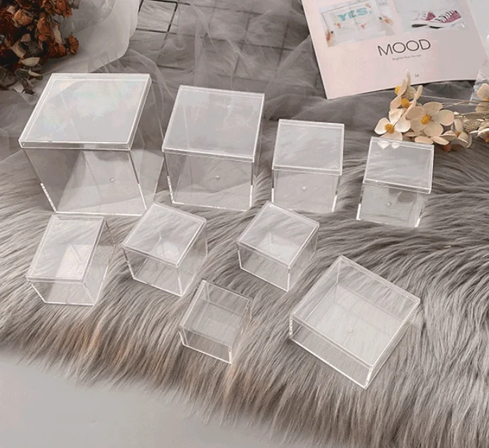 Transparent Plastic Box Square Clear Packing Box Acrylic Ps Candy Box ...