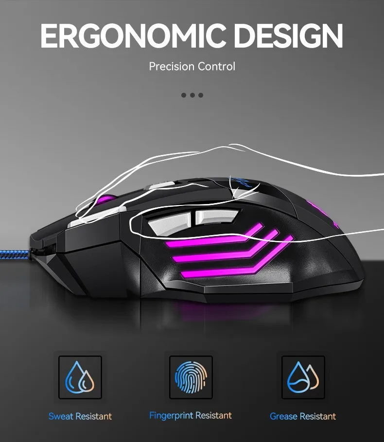 Best 7 Button Game Maus Souris De Jeu RGB Wired Mouse