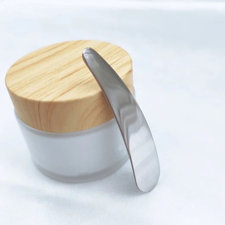 Custom Engraving Logo 304 Stainless Steel Spetula Face Skincare Spoon ...