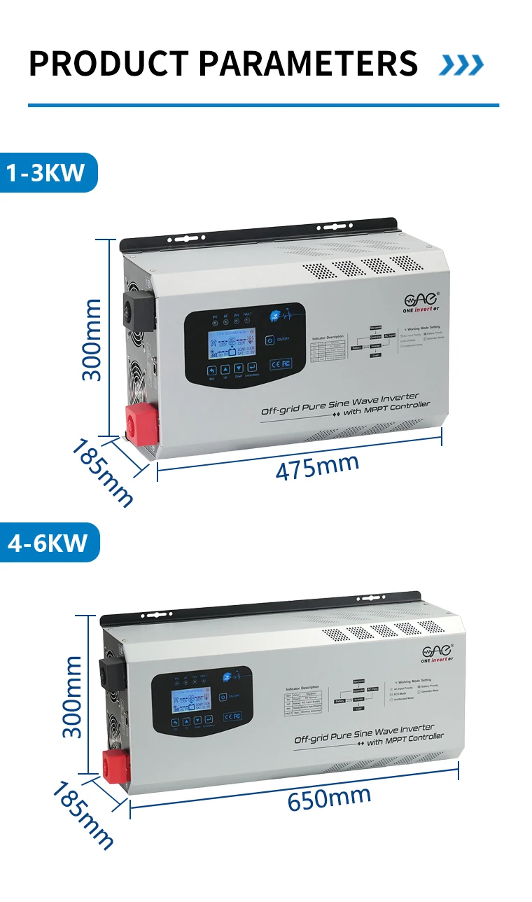 Split Phase Home Off Grid Inverter 120v 240v 2kva 3000w 5kva Hybrid Solar Power Pure Sine Wave ...