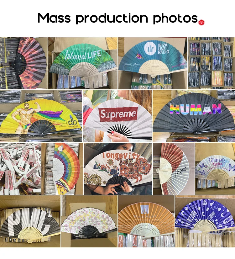 Chilon Advertising Paper Folding Hand Fans Bamboo Skeleton Personalized ...