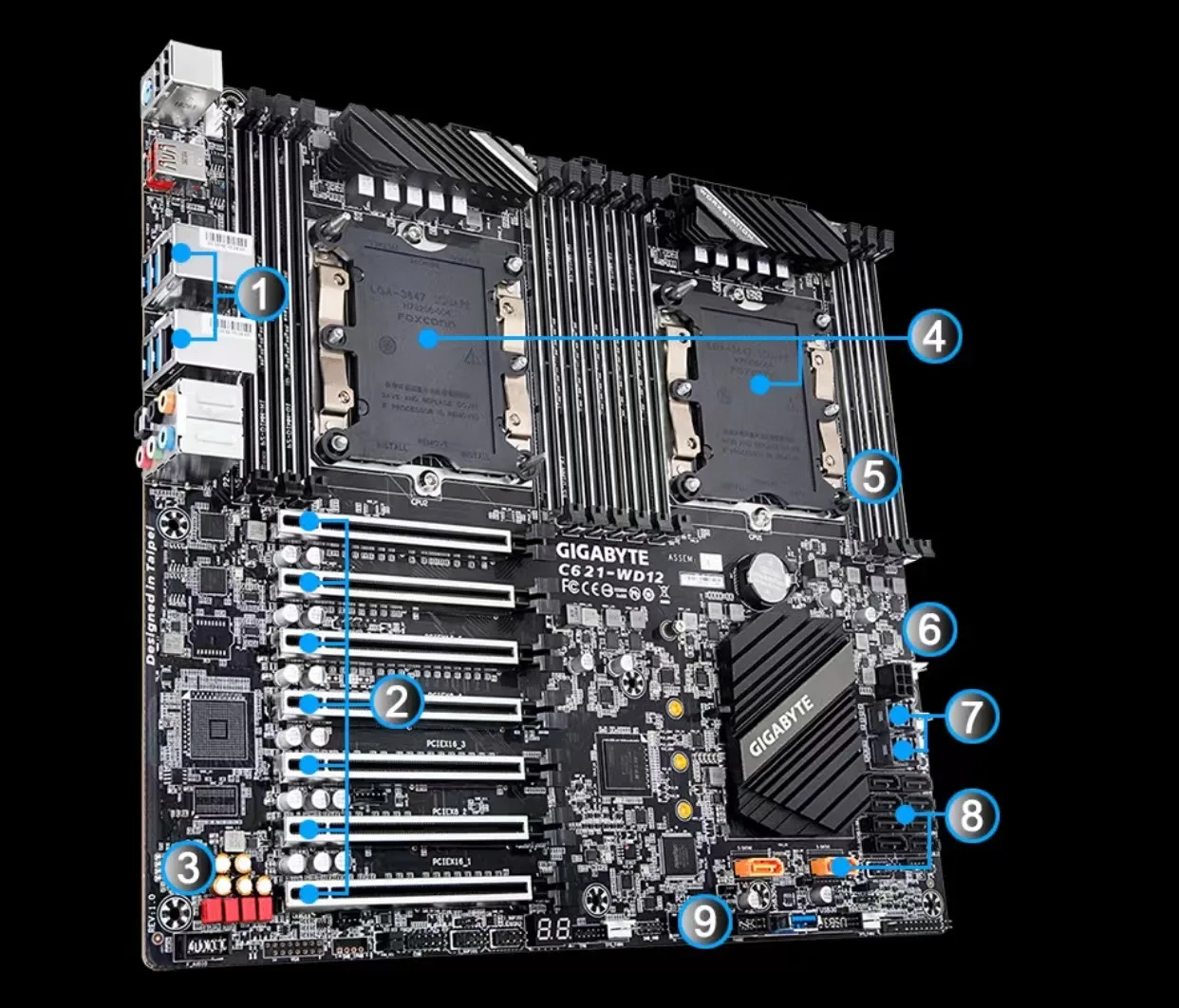 GIGABYTE C621-WD12-IPMI Motherboard for Deep Learning Servers