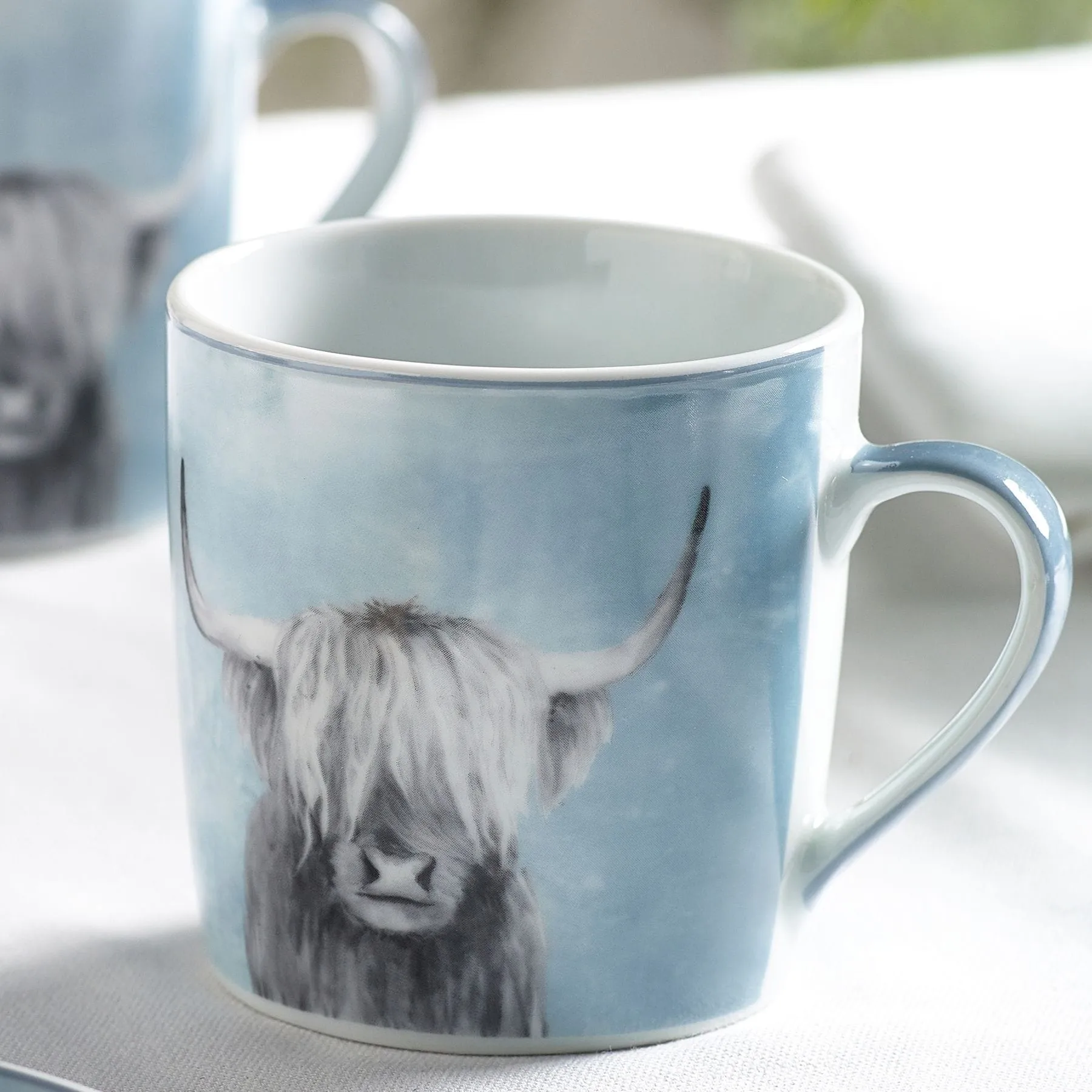 Teal Blue Hamish the Highland Cow Mugs - Perfect Gift