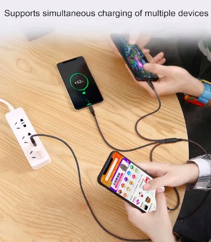 Universal Multiple Charge Cord 3 In 1 Multi Charging Cable 120w 6a Fast ...