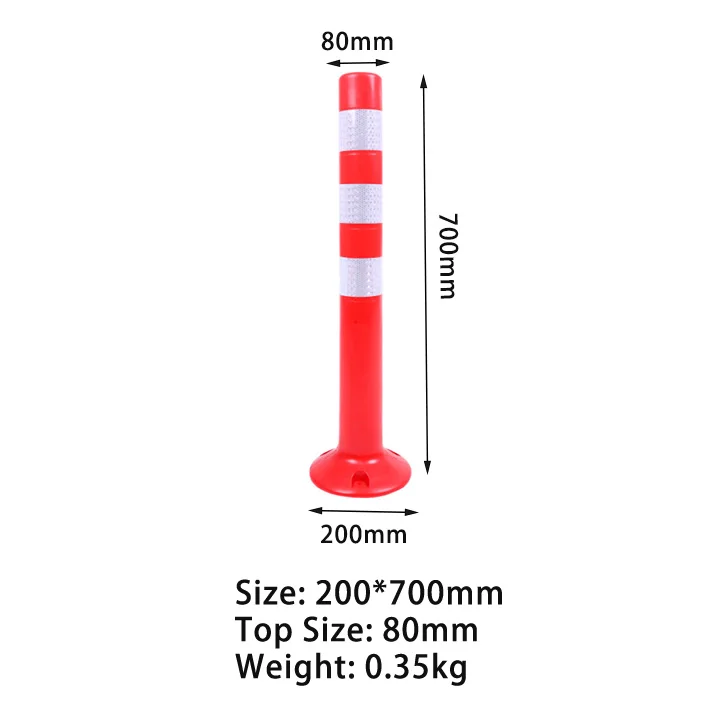 Flexible 700mm Red PE Warning Column Bollard - OEM Available