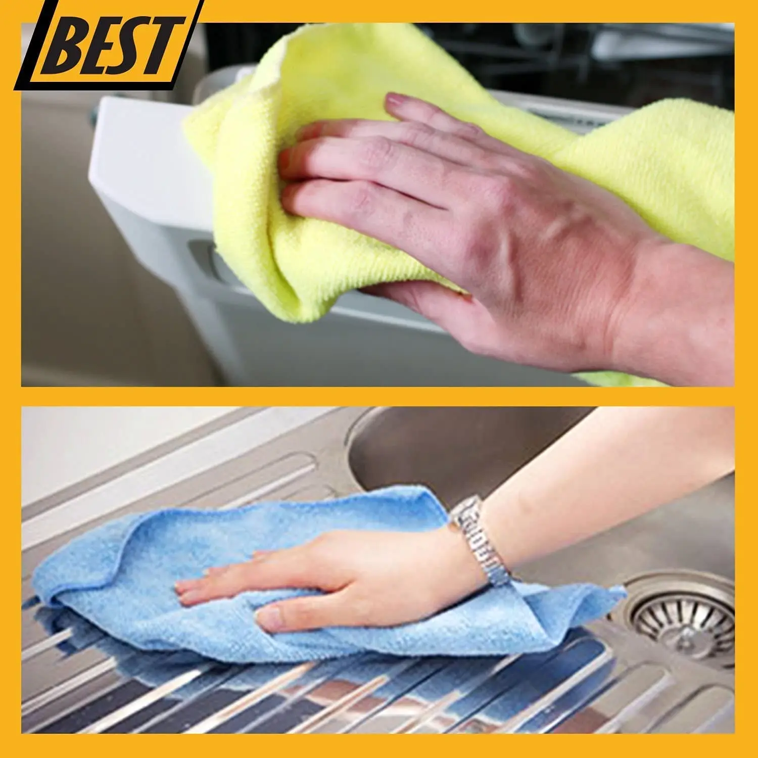 High Quality Microfiber Cleaning Cloths - Pack 10 in 40x40cm