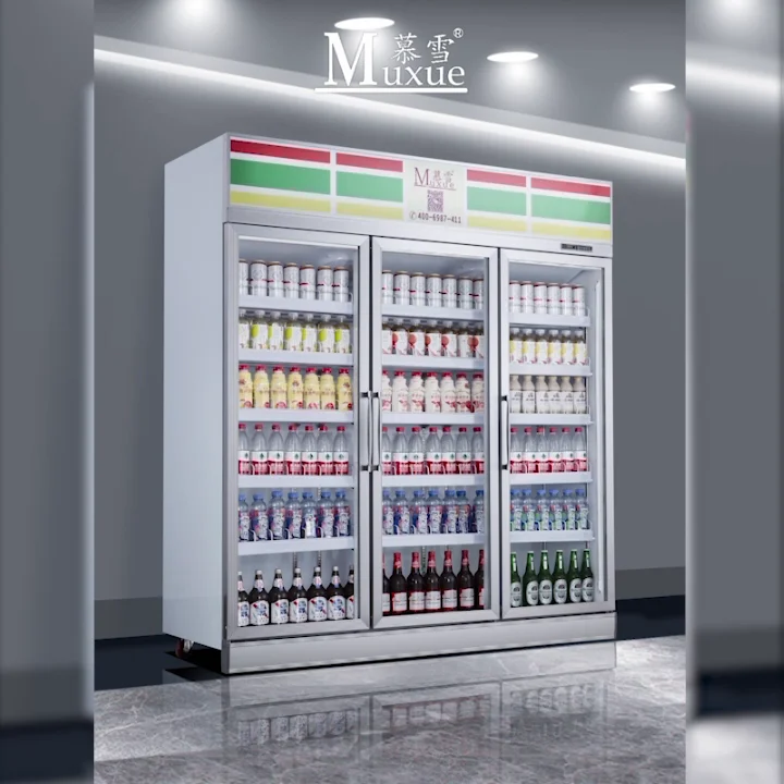 Muxue Three Glass Doors Drink Display Cooler Beverage Chiller Cold ...