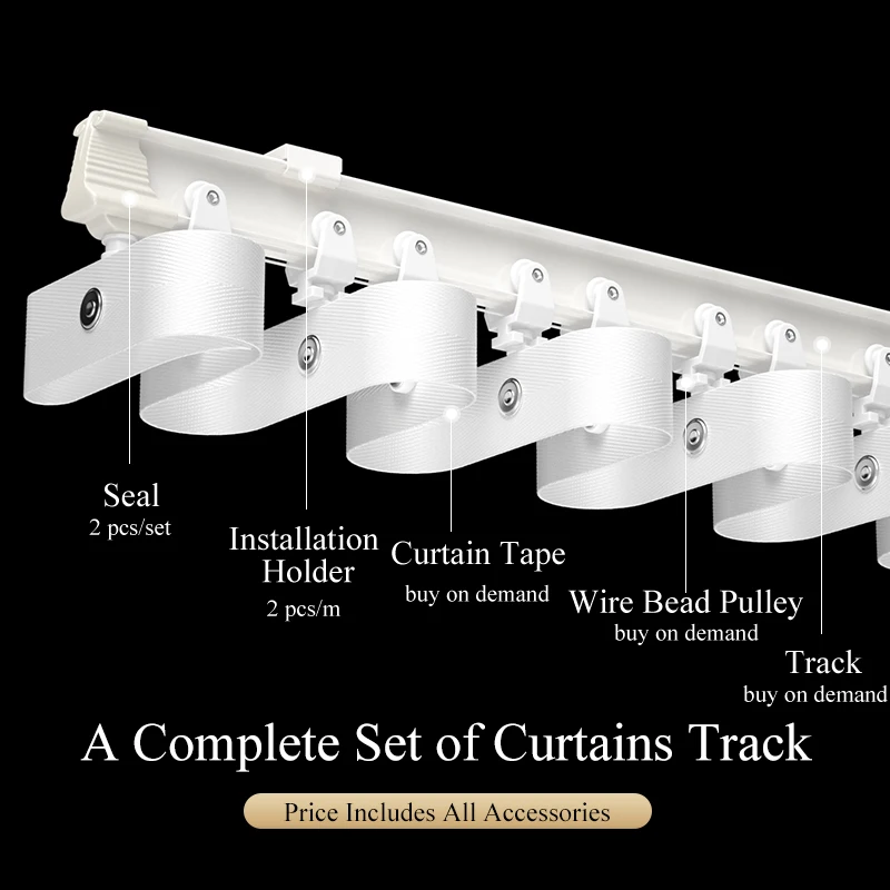 Heavy Duty Aluminium Silent S Fold H Rail Track Bendable Straight for ...