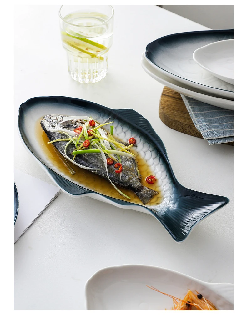Fish Shaped Serving Platter - Creative Ceramic Dish