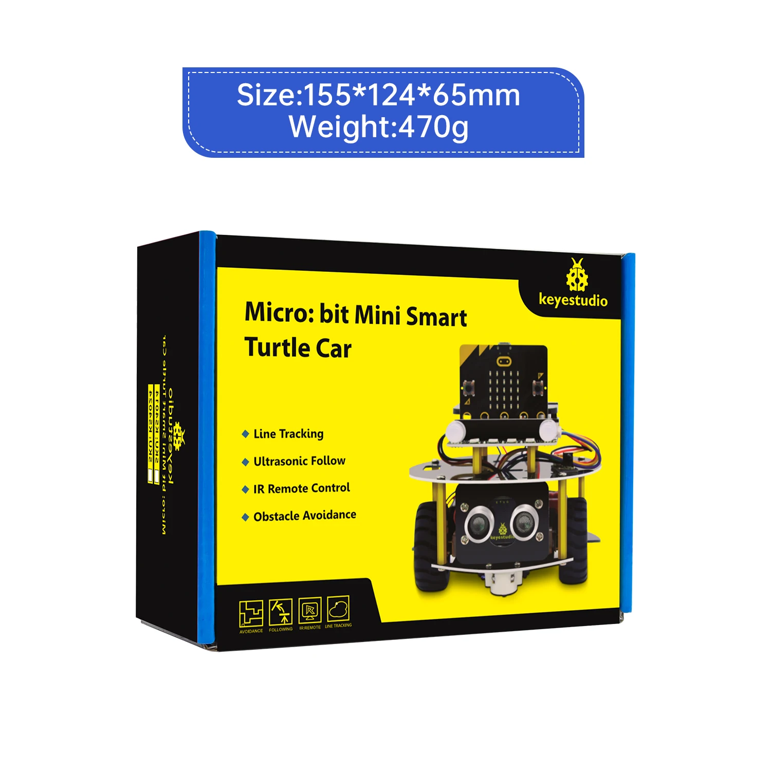 Fast Shipping Keyestudio Microbit Kit Mini Smart Tortoise Robot Car ...
