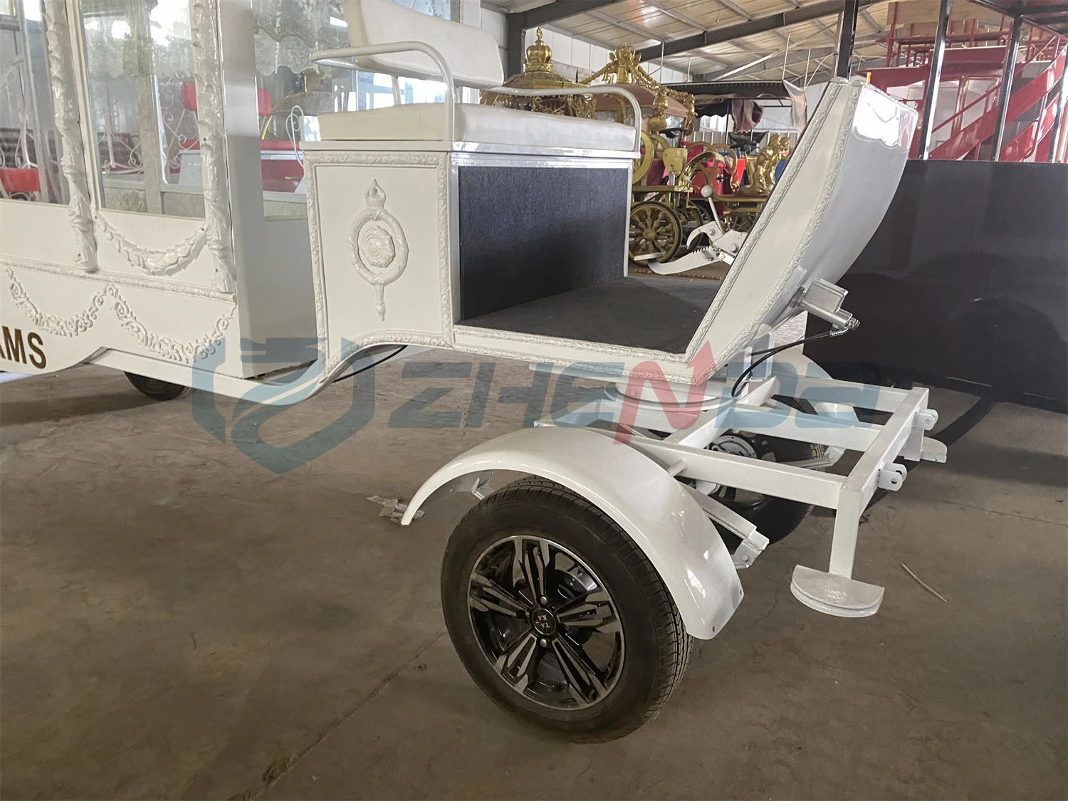 Simple White Holy Horse Hearse - Classic Funeral Car