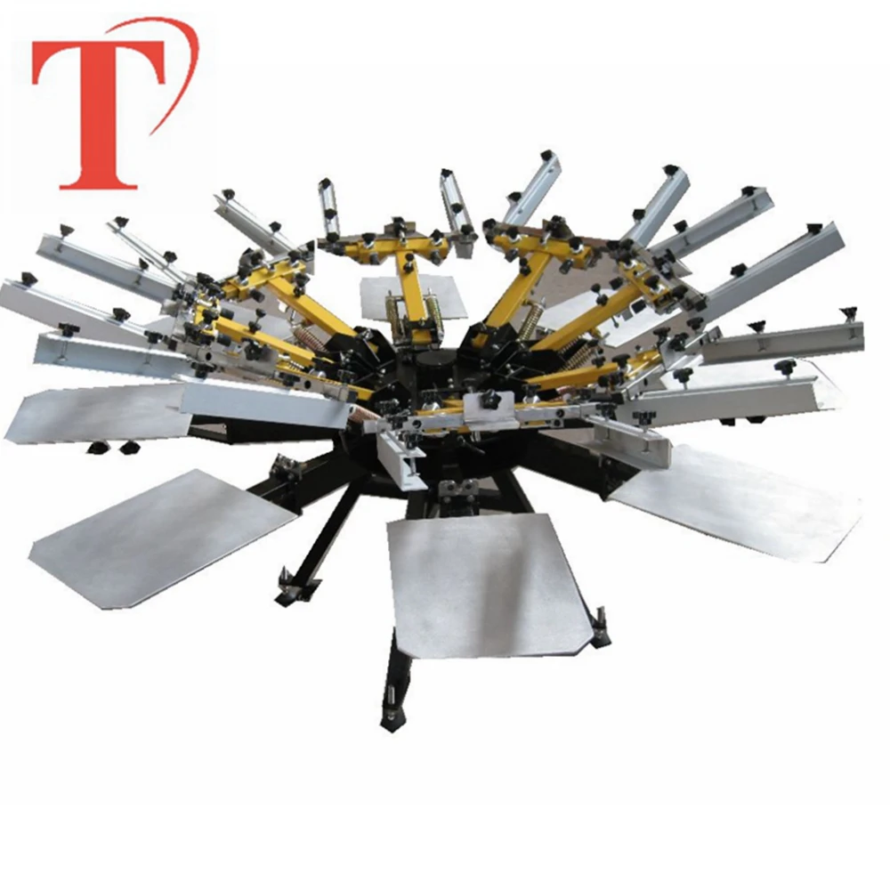 8 Color 8 Station Side-clamp Manual Silk Textiles Screen Printing ...