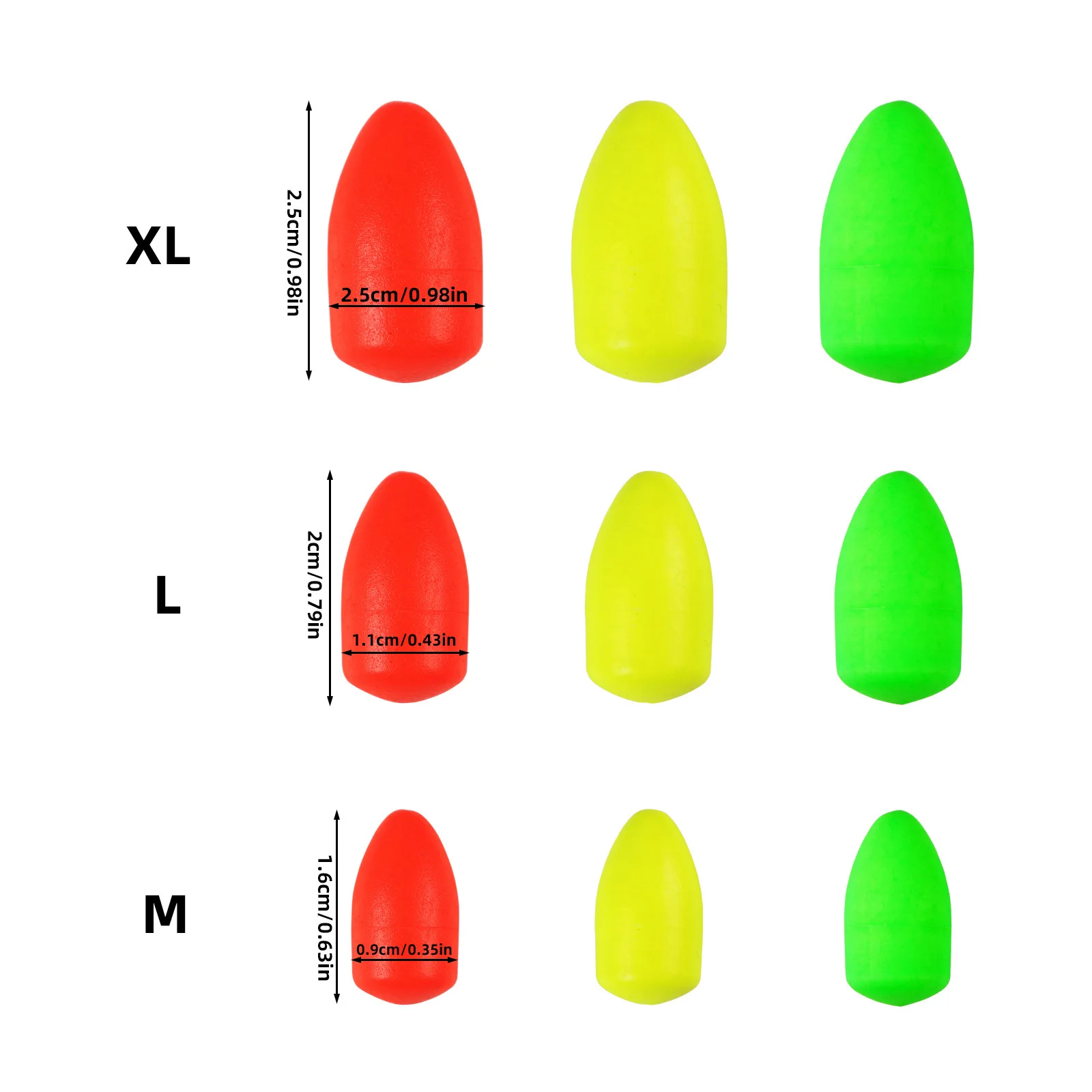 Customized Color Combinations Bullet Foam Fishing Floats Fishing Beads ...
