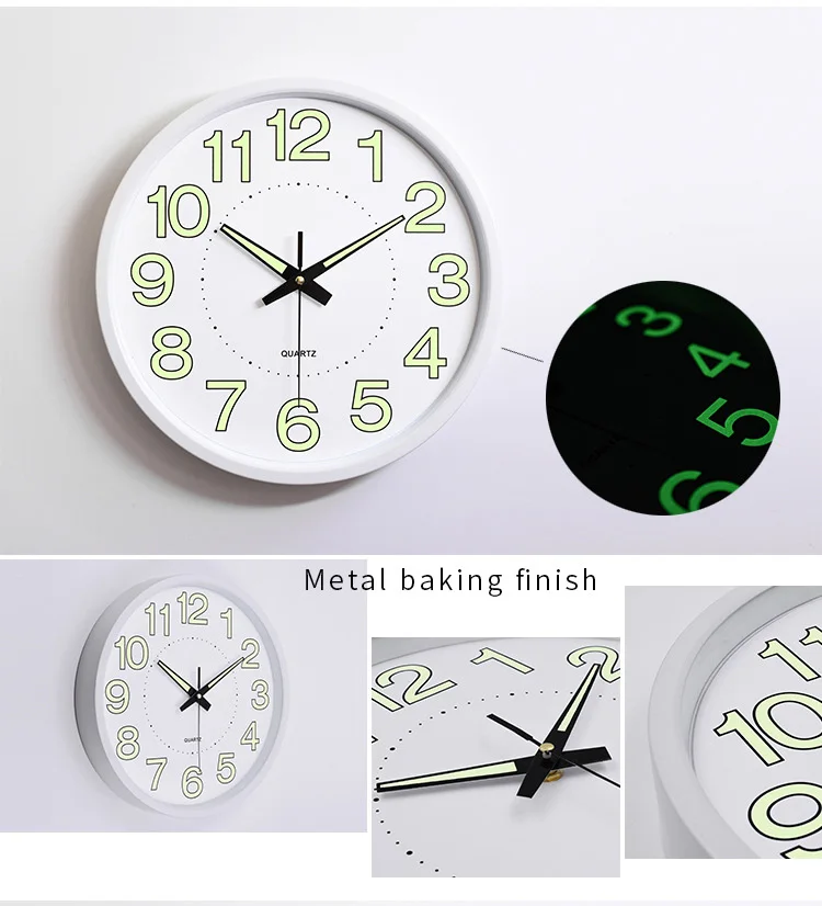 12Inch Customizable Wall Mount Glowing Big Numbers Fancy Wall Clocks ...