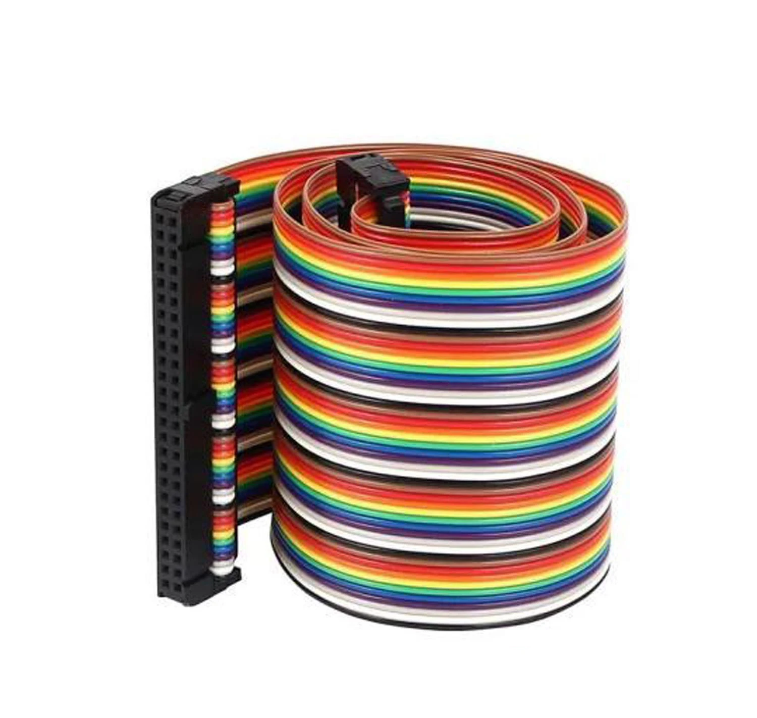 Custom Copper Cable Assembly IDC Connector 20p 30p 40p 2.0 2.54mm pitch rainbow flexible flat ...
