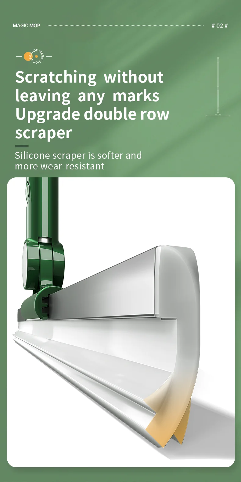 Wipers Floor Silicone Head Bathroom Glass Scraper Floor Squeegee Clean ...