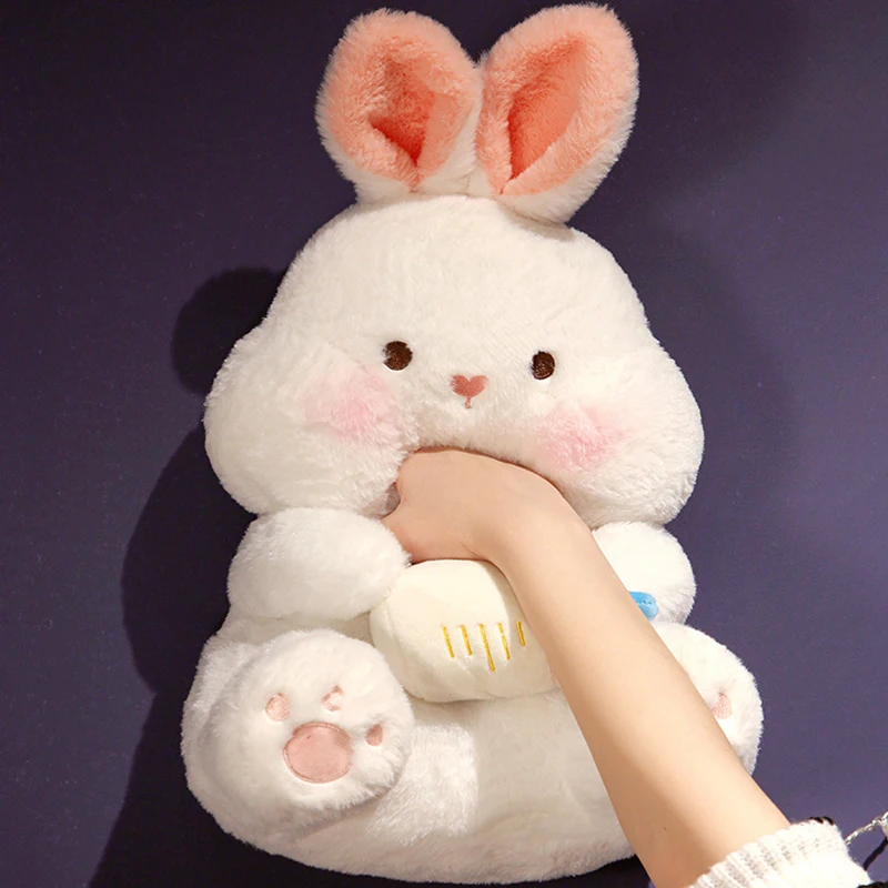 Customize Premium Soft Rabbit Plush Toy With Milk Bottle Pillow For ...